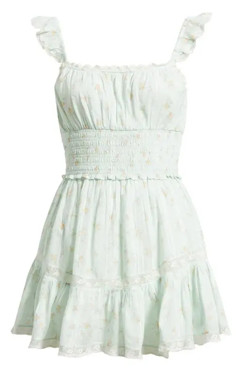 LoveShackFancy Maralina Print Ruffle Minidress