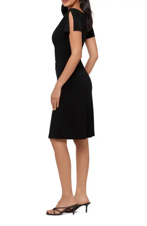 Miraclesuit Draped Boat Neck Split Sleeve Stretch Jersey Dress