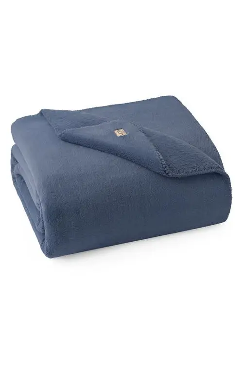 UGG Whitecap Fleece Bed Blanket - Denim