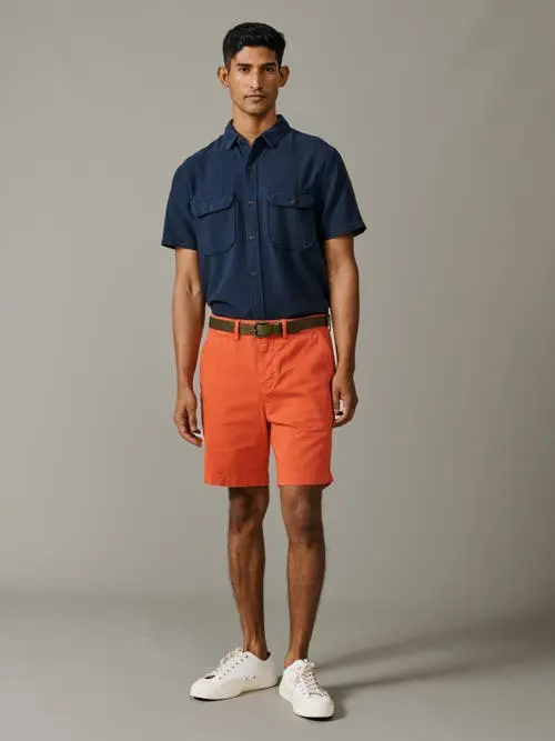 Aubin Stamford Chino Short - Tomato