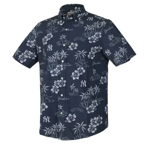 Reyn Spooner New York Yankees Kekai Performance Button-down Tri-blend Top