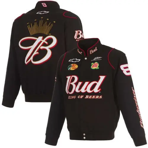 JH DESIGN Dale Earnhardt Jr. Budweiser Full-snap Twill Jacket - Black