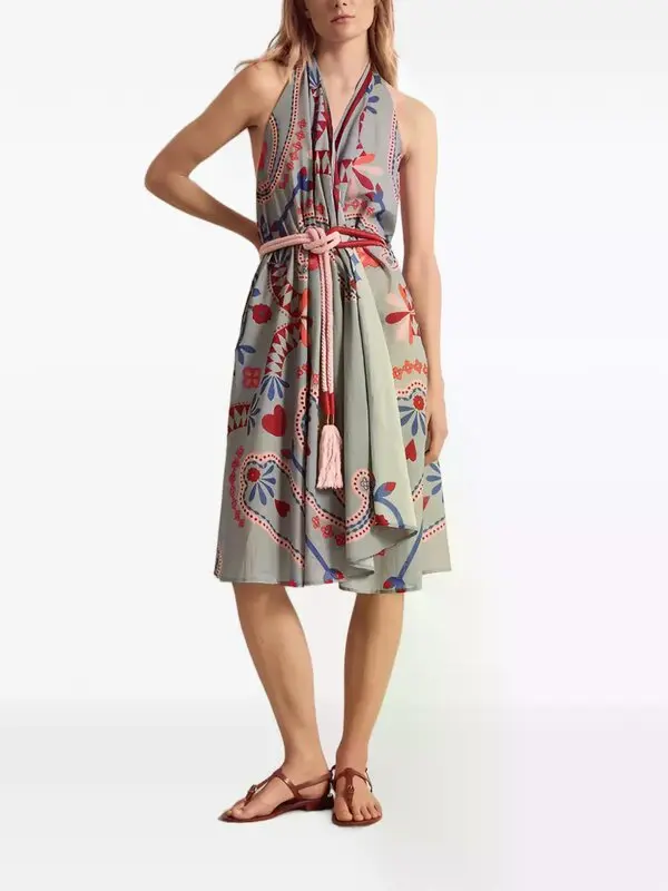 Mare Di Latte Midi Halterneck Dress - Grey