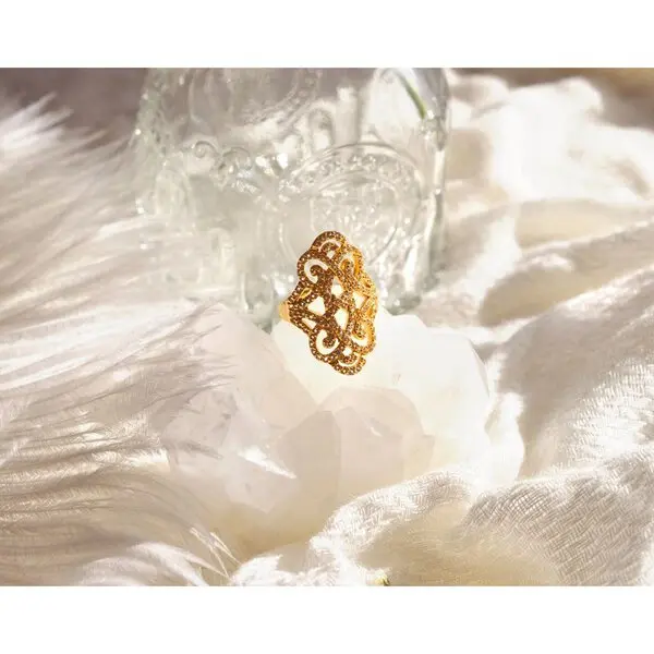 SEVEN SAINTS Infinite Love Pave Adjustable Ring - Gold