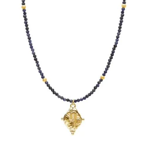 SEVEN SAINTS Capricorn Zodiac Choker Necklace - Gold