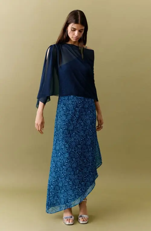 Mango Sheer Draped Poncho