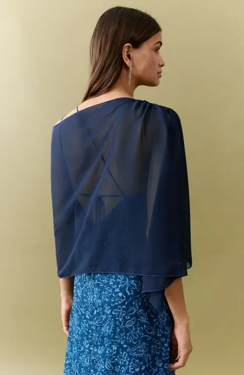 Mango Sheer Draped Poncho