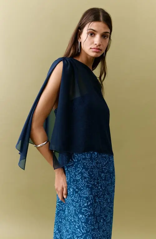 Mango Sheer Draped Poncho