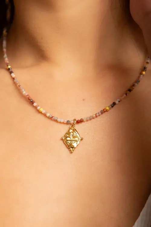 SEVEN SAINTS Libra Zodiac Gemstone Choker Necklace