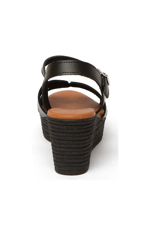 MENINA STEP Sara Espadrille Wedge Sandals - Black