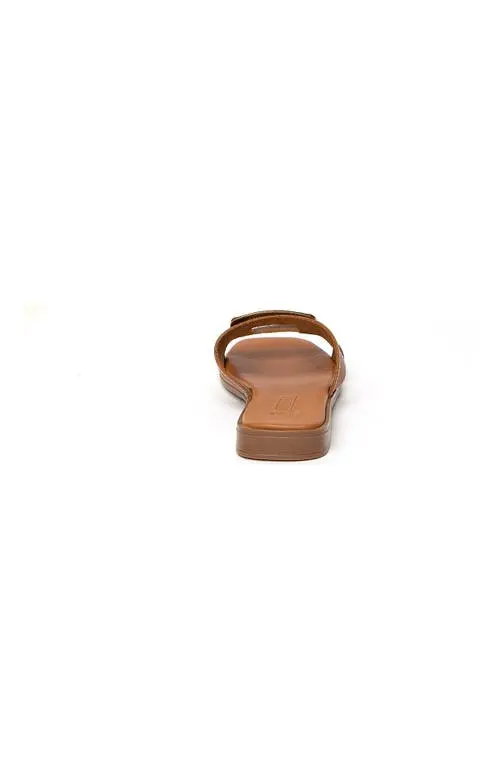 MENINA STEP Brisa Espadrille Leather Slide Sandals With Gold-tone Buckle