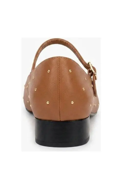 MENINA STEP Clara Flat Mary Jane Sandal - Tan