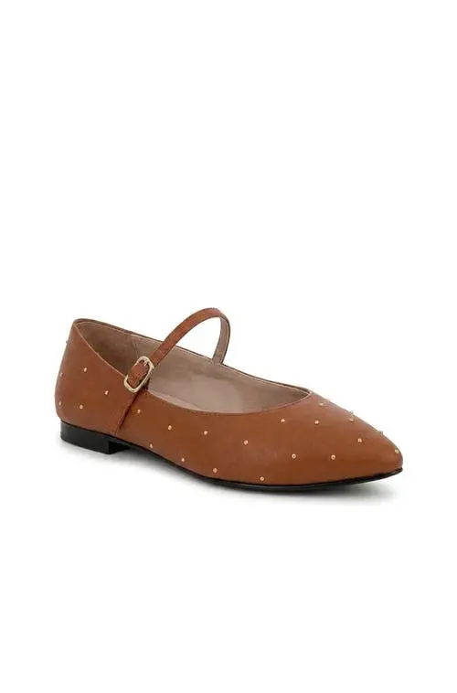 MENINA STEP Clara Flat Mary Jane Sandal - Tan