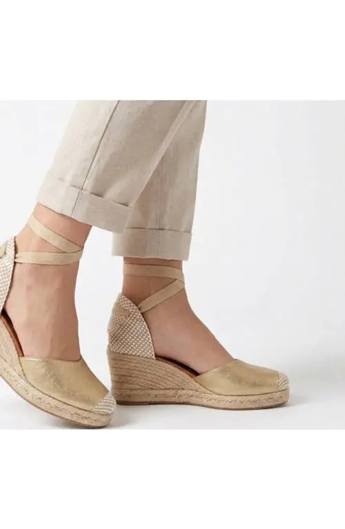 MENINA STEP Jimena Mid Laces Espadrille Sandal - Bronze