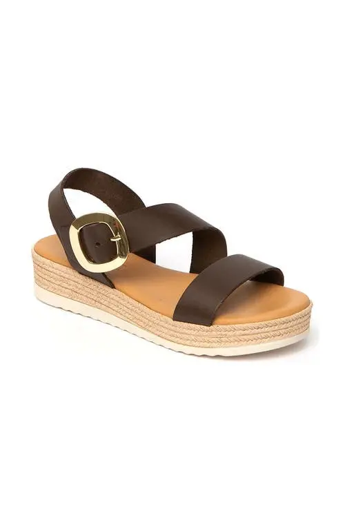 MENINA STEP Liena Espadrille Platform Sandal - Chocolate