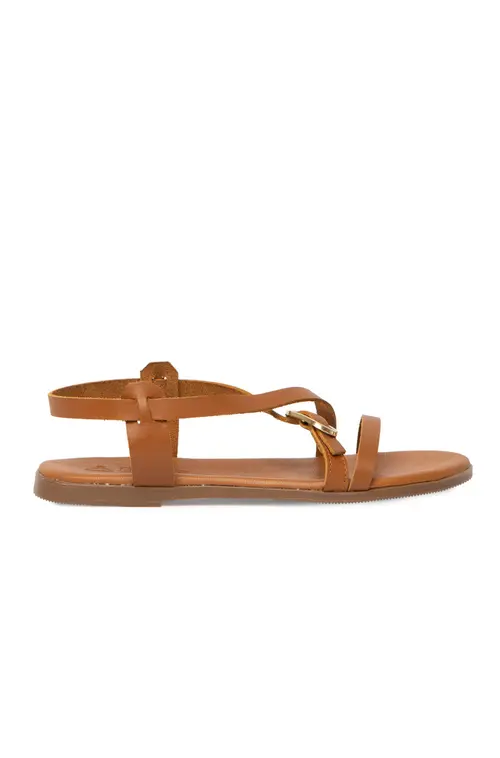 MENINA STEP Vera Flat Sandal - Tan