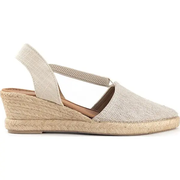 MENINA STEP Barbate Low Espadrille Sandal - Silver