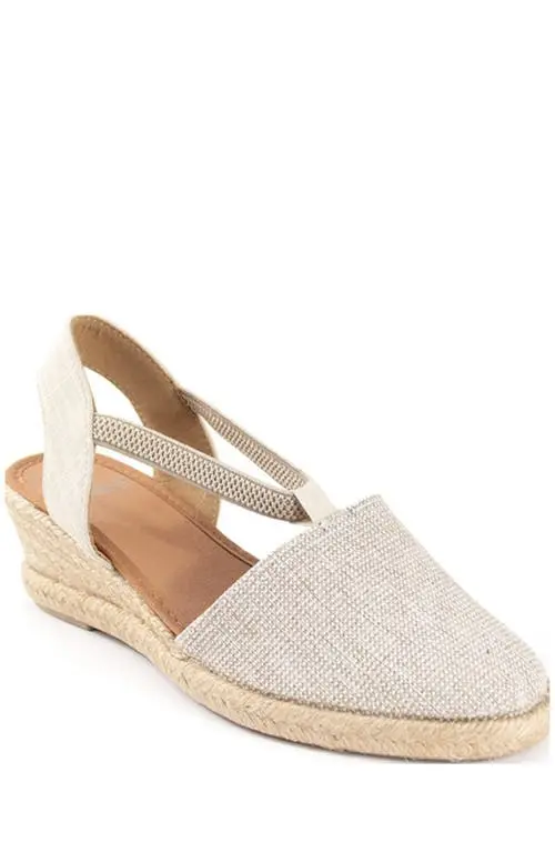 MENINA STEP Barbate Low Espadrille Sandal - Silver