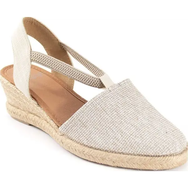 MENINA STEP Barbate Low Espadrille Sandal - Silver