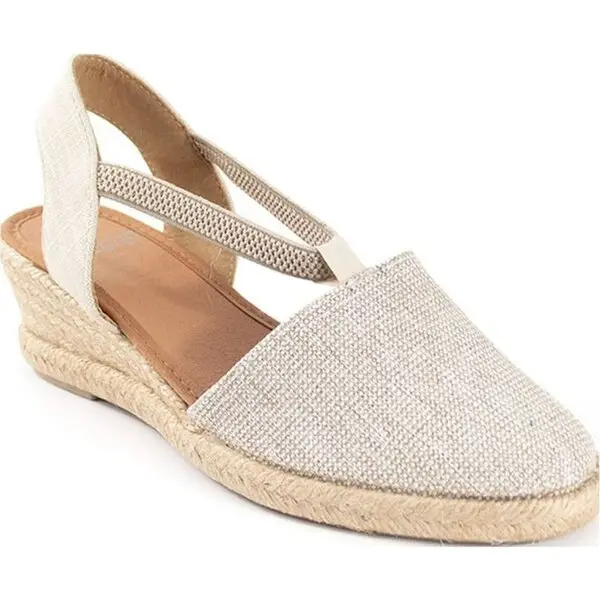MENINA STEP Barbate Low Espadrille Sandal - Silver