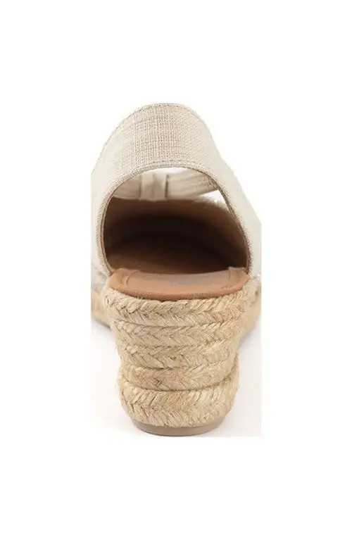 MENINA STEP Barbate Low Espadrille Wedge Sandals - Silver