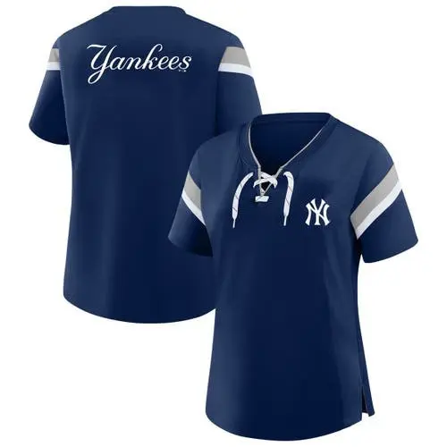 Profile New York Yankees Lace-up T-shirt - Navy