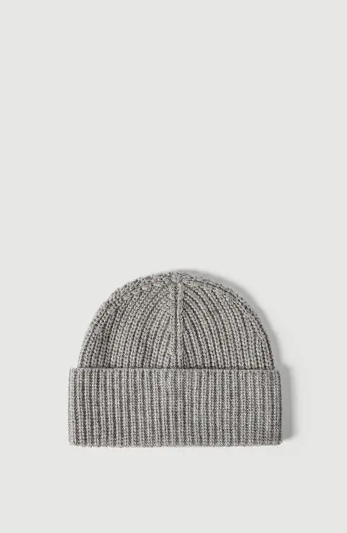 Brunello Cucinelli Cashmere English Rib Knit Beanie - Light Grey