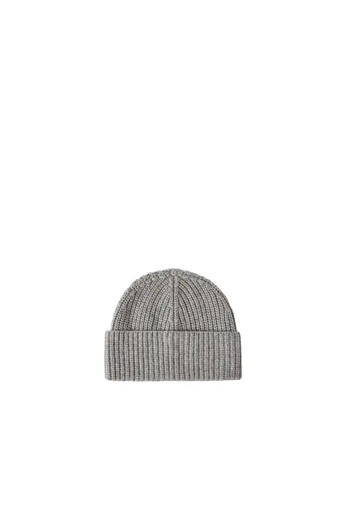 Brunello Cucinelli Cashmere English Rib Knit Beanie - Light Grey