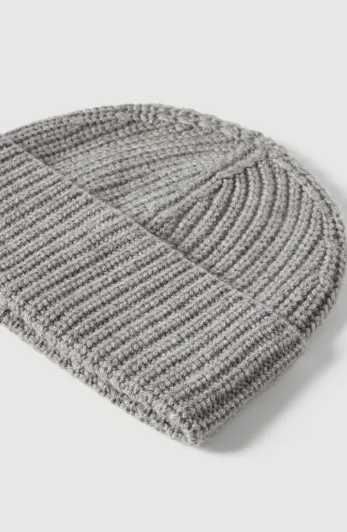 Brunello Cucinelli Cashmere English Rib Knit Beanie - Light Grey