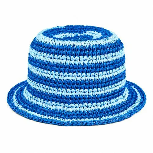 BRUNNA.CO Brigitte Handwoven Raffia Sun Hat - Blue