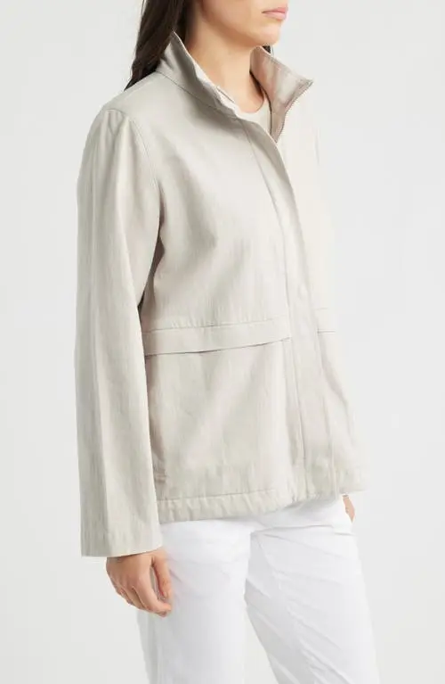 Eileen Fisher Zip-up Organic Cotton & Organic Linen Jacket