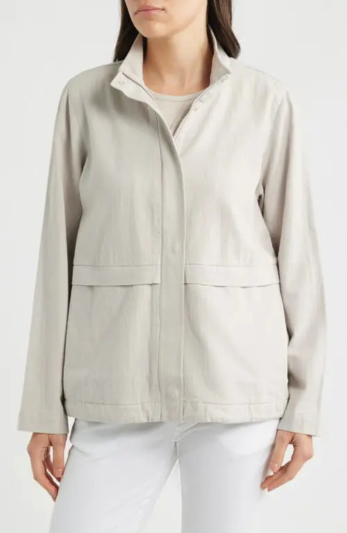 Eileen Fisher Zip-up Organic Cotton & Organic Linen Jacket
