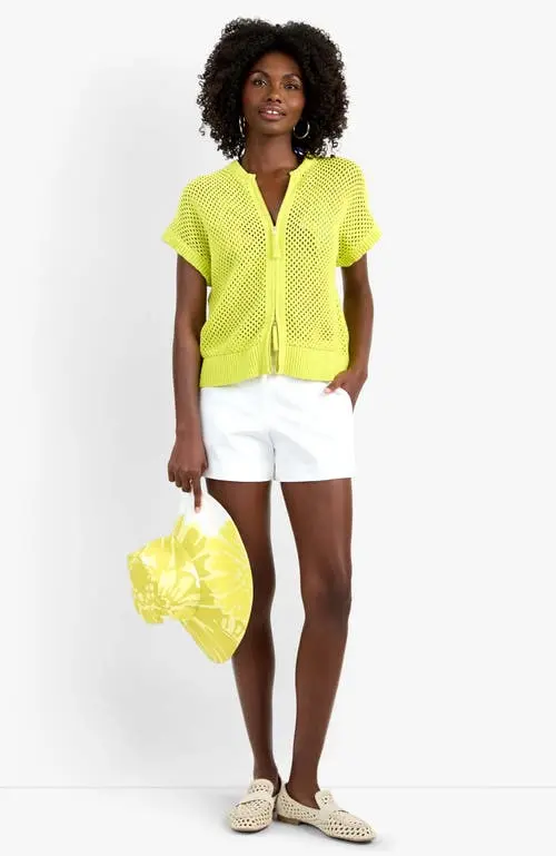 Trina Turk Hana Cotton Zip Cardigan - Citrus