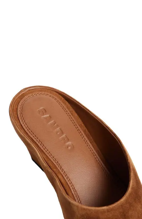 Sandro Suede Wedge Sandals