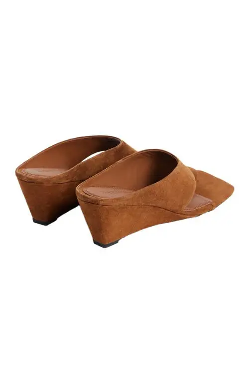 Sandro Suede Wedge Sandals - Brown