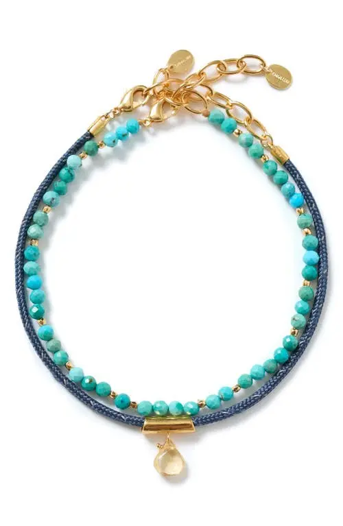 Chan Luu And Citrine Anklet Set - Turquoise