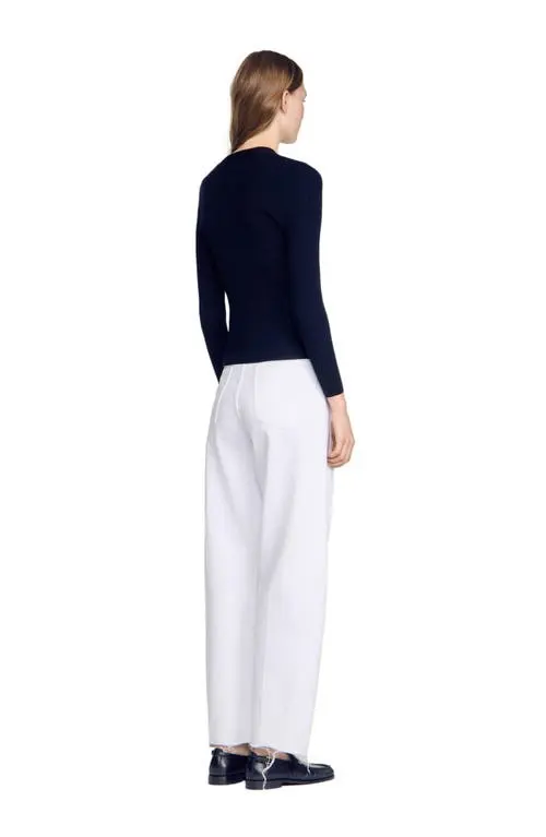 Sandro Cardigan With Lace Panel