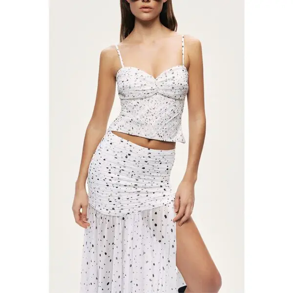 NOCTURNE Printed Chiffon Bustier Top - Multi-colored