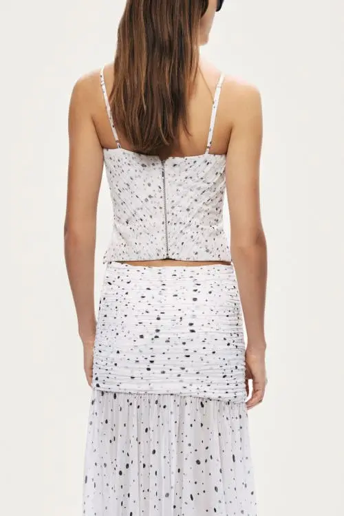 NOCTURNE Printed Chiffon Bustier Top