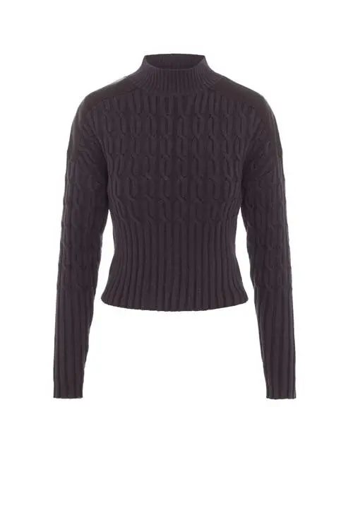 VERSATILE Dolman Leather Combo Sweater - Dark Wine