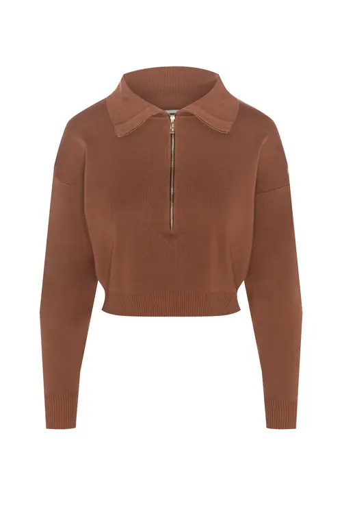 MILAN ITALY Cropped Dolman Zip Sweater