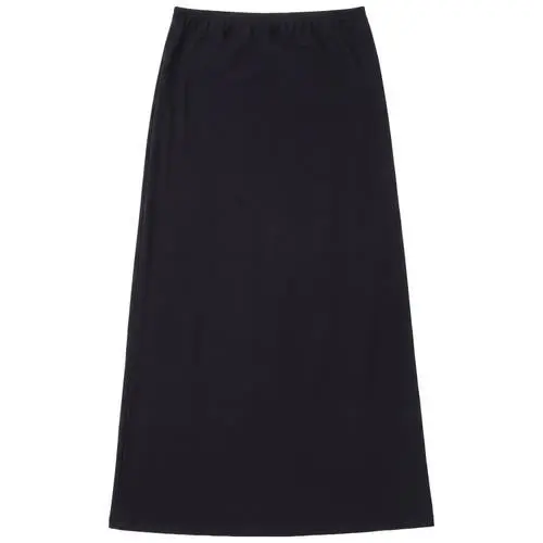 MONTE CARLO Malta Elastic Waist Straight Long Skirt - Black