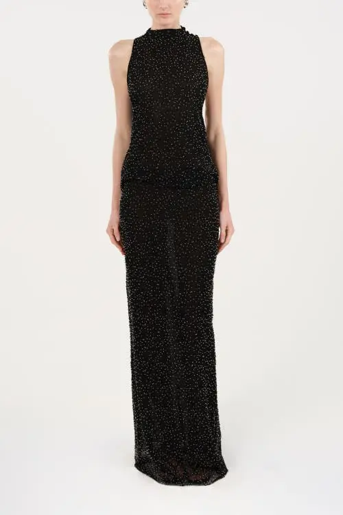 NOCTURNE Stone-embellished Maxi Dress