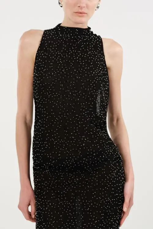NOCTURNE Stone-embellished Maxi Dress