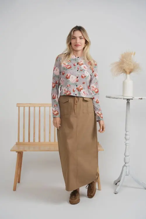 QEW Printed Pique Cardigan
