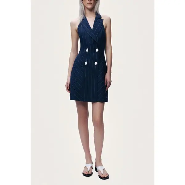 NOCTURNE Double-breasted Halter Neck Mini Dress