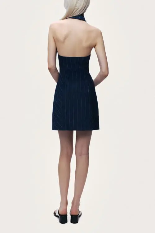 NOCTURNE Double-breasted Halter Neck Mini Dress