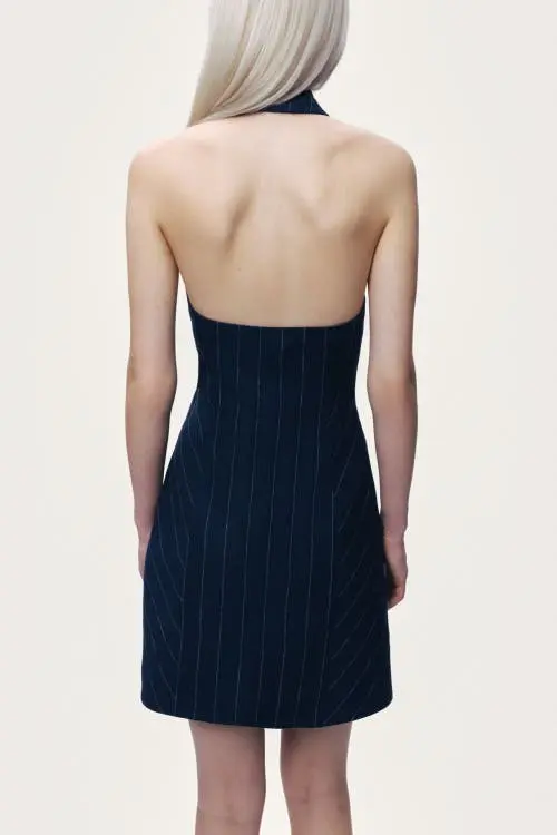 NOCTURNE Double-breasted Halter Neck Mini Dress