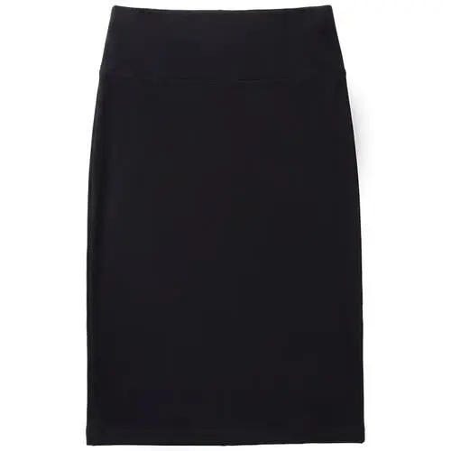 ELLE COUTURE Ponte Pencil Skirt - Black