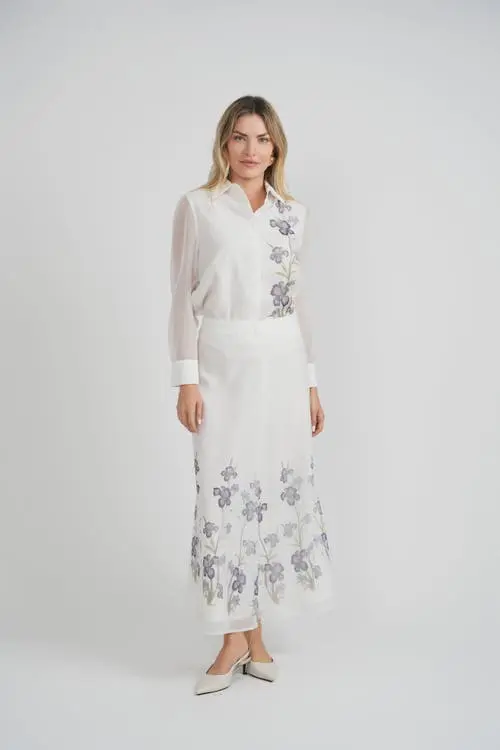 COCO DE LA MOUR Floral Printed Long Sleeve Blouse